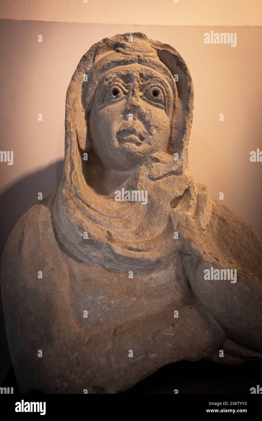 Lady with cloak, Whitish limestone. Roman culture, probably Augustan ...