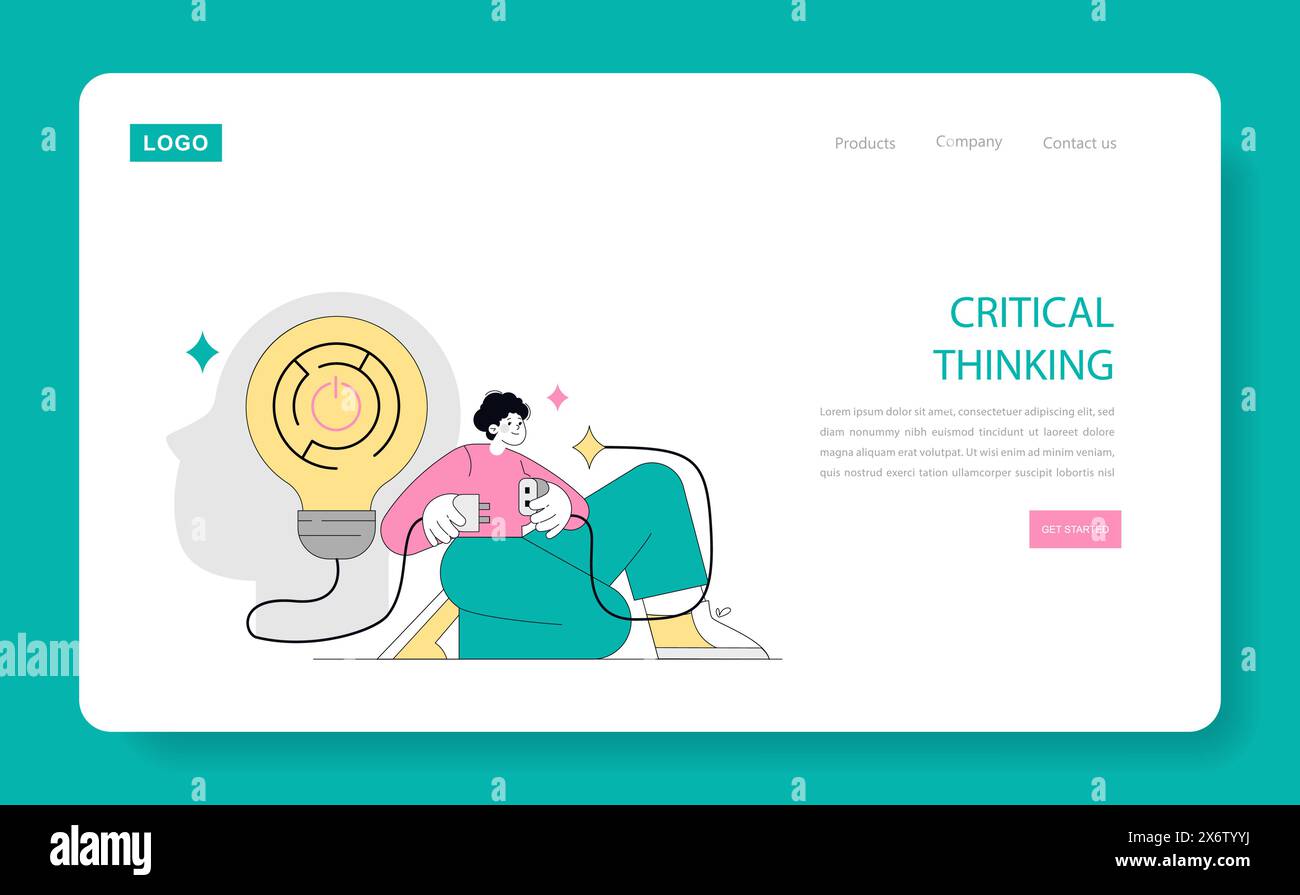 Soft Skills concept. An illustration showing a person contemplating ...