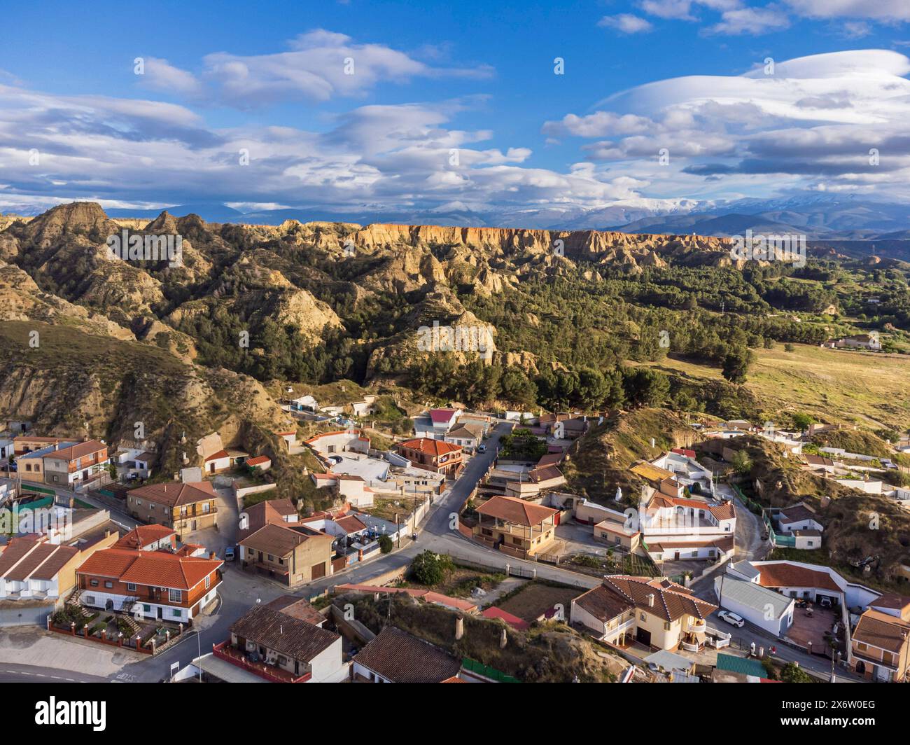 cave houses in the town of Purullena, Guadix region, Granada Geopark ...