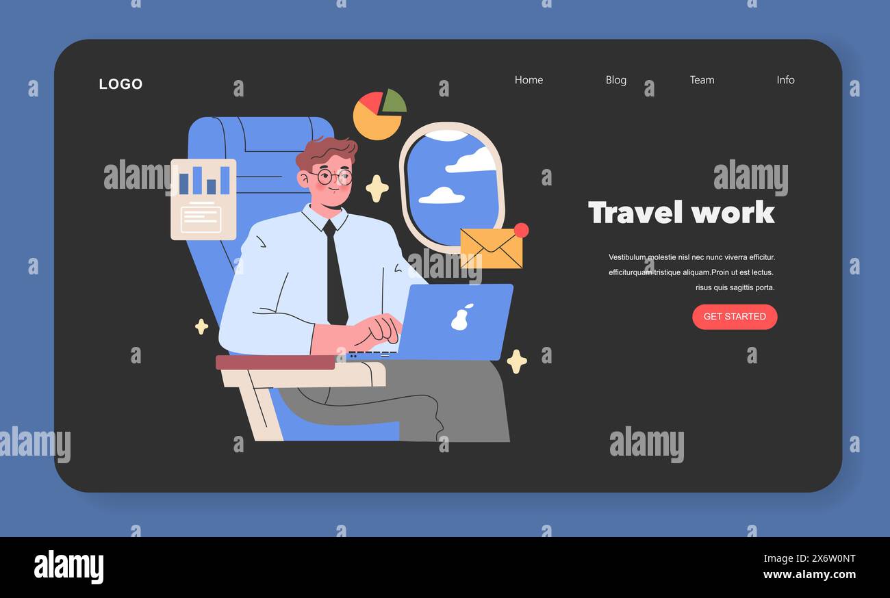 Travel Work concept A diligent professional remains productive mid ...