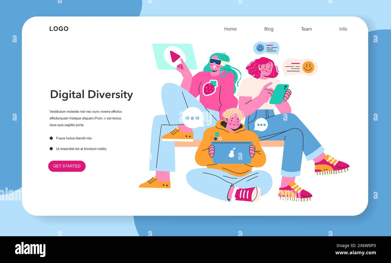 Content Creation Concept. A colorful illustration of diverse people ...