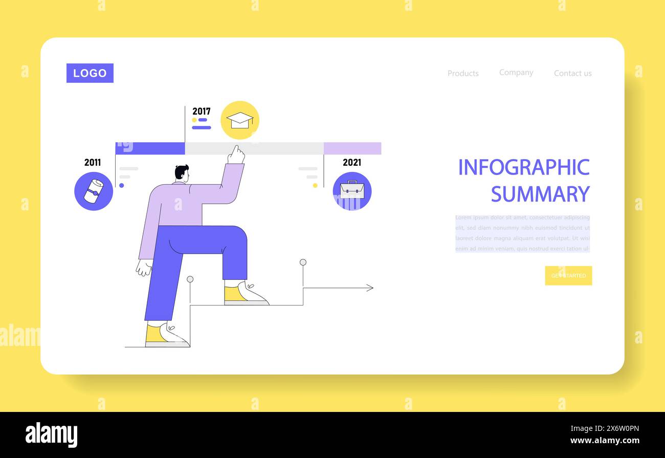 Infographic timeline concept. Man climbing steps representing career ...