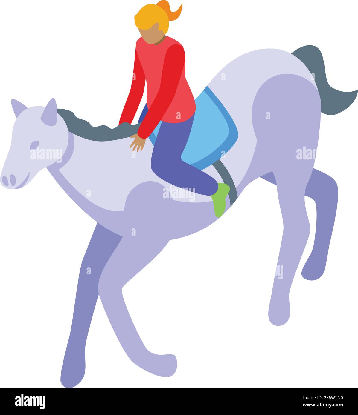 Vector graphic of a young woman enjoying horseback riding, showcasing ...