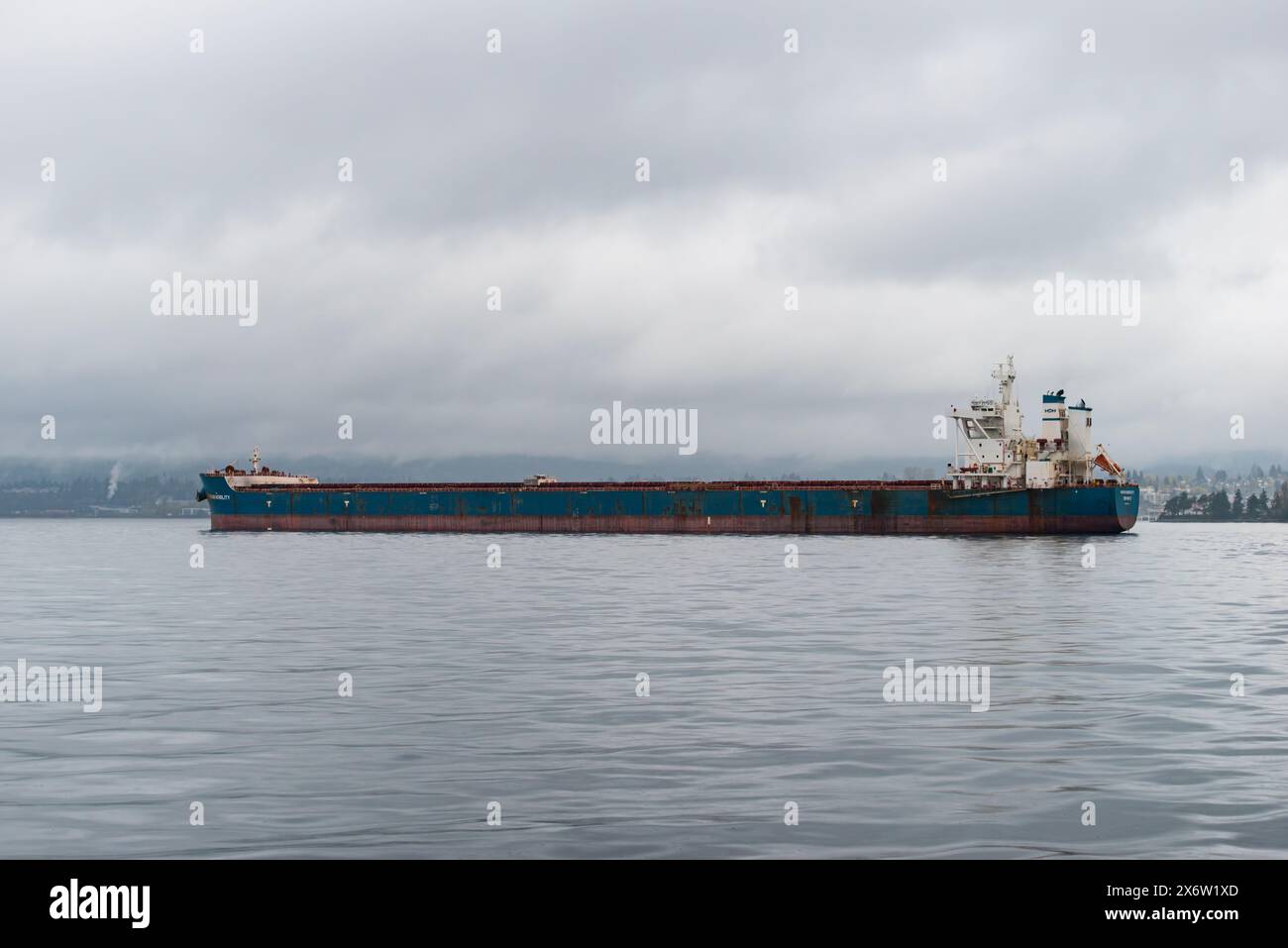 The large cargo ship Maran Nobility navigates the shipping channels in ...