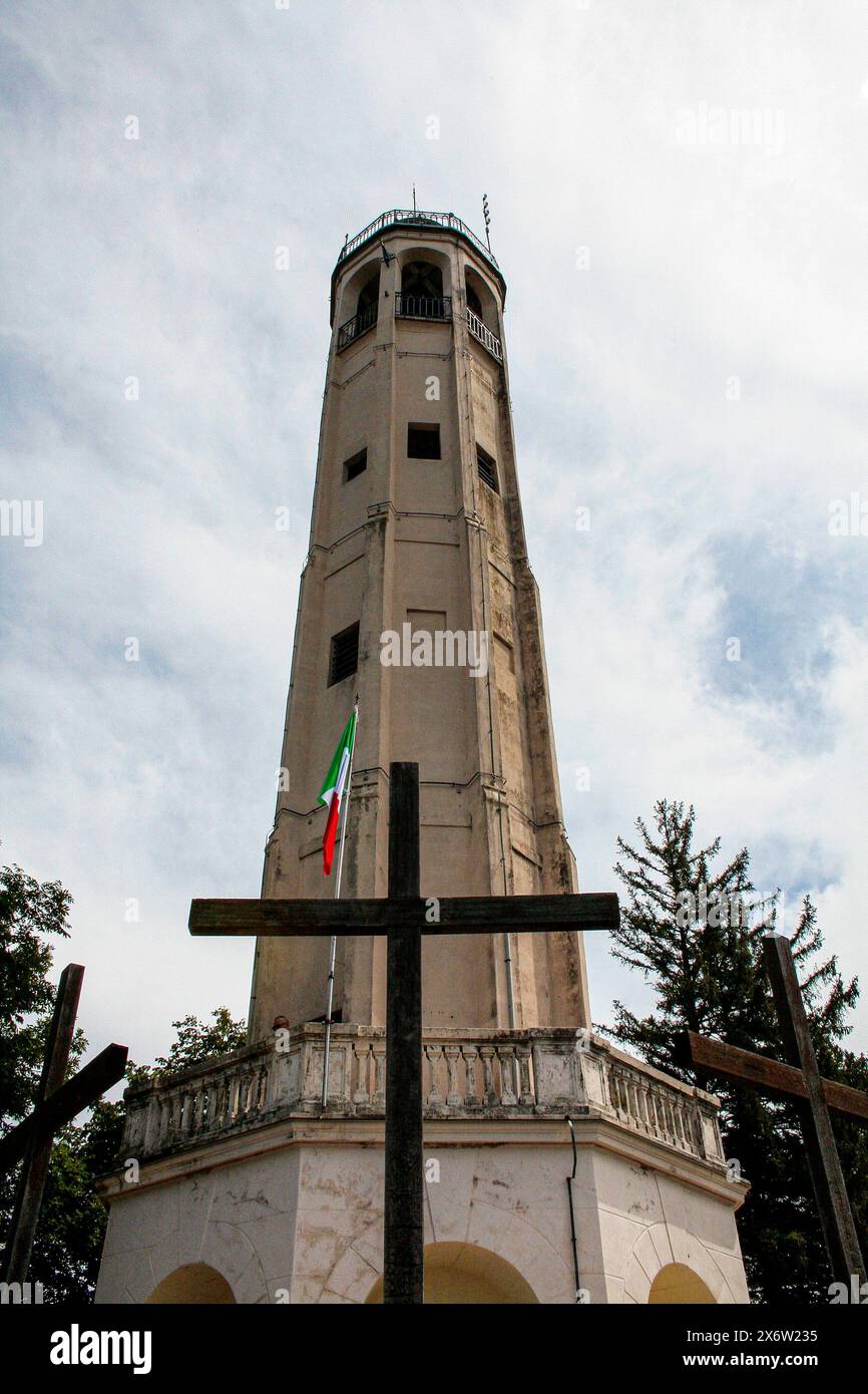 Brunate, Como, Lombardy, Italy. Hilltop lighthouse and memorial of the ...