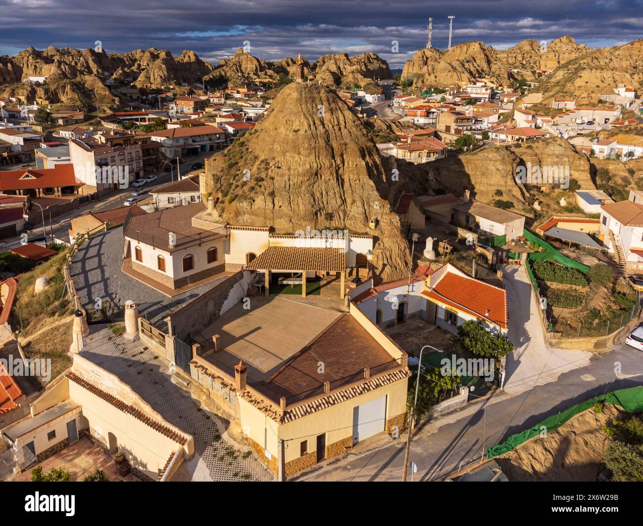 cave houses in the town of Purullena, Guadix region, Granada Geopark ...