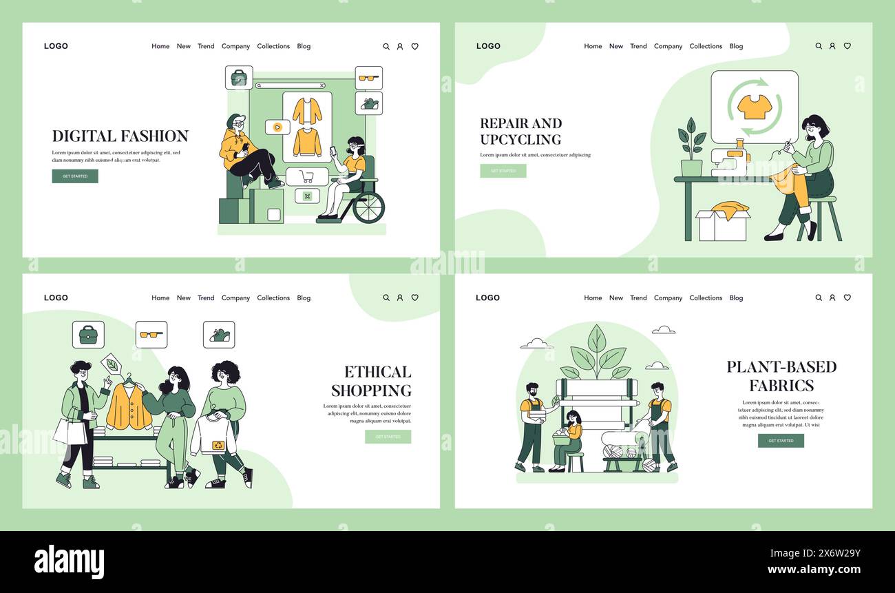 Sustainable Fashion set. Eco-conscious clothing production and ...