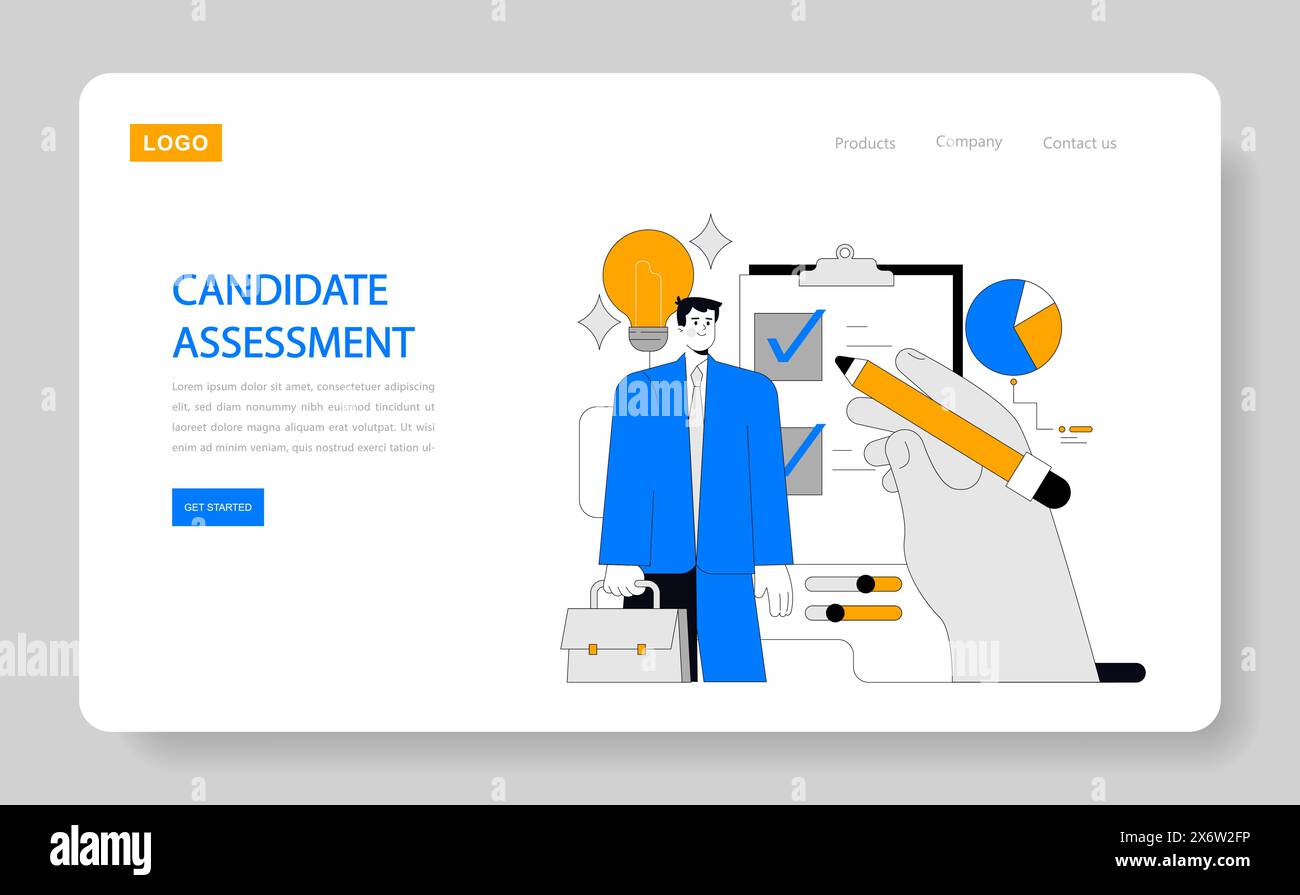 Recruiting candidates concept. Website interface showcasing candidate ...