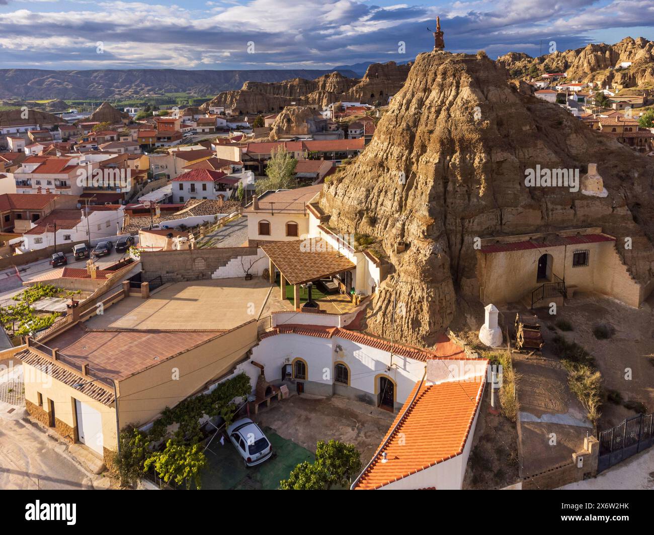 cave houses in the town of Purullena, Guadix region, Granada Geopark ...