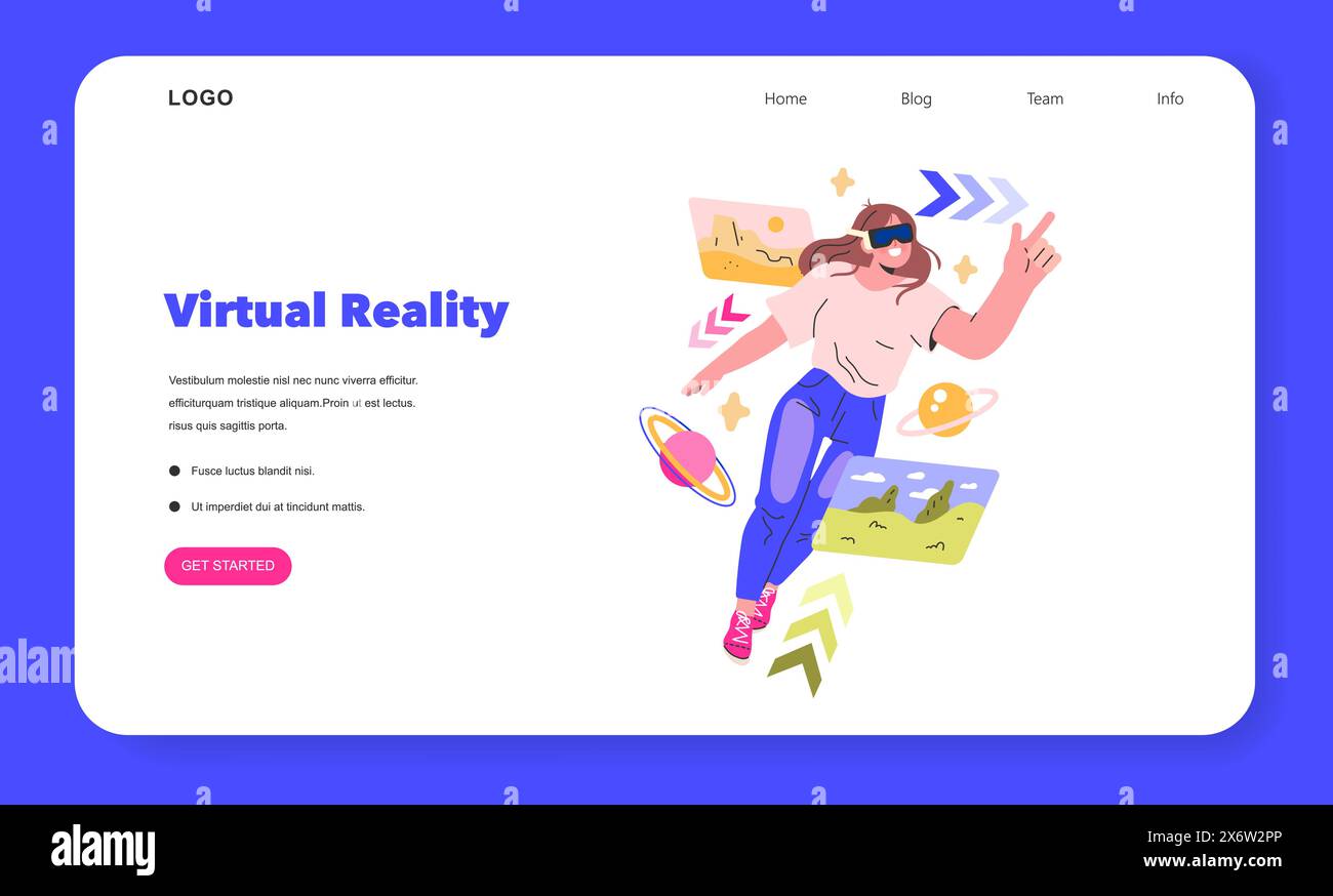 Virtual Reality experience An enthusiast explores digital landscapes ...