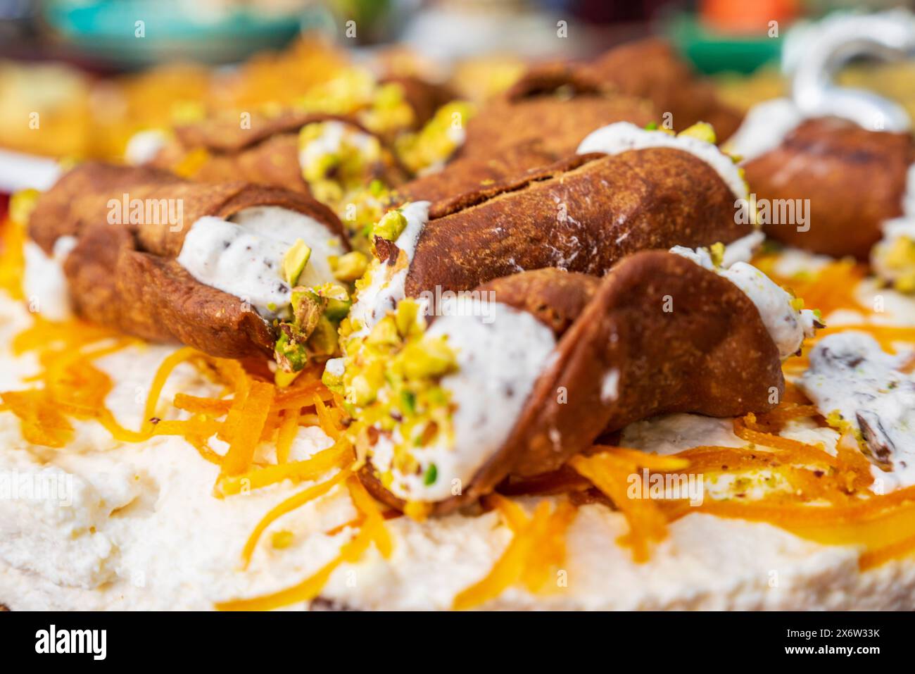 Sicilian cannoli, typical Sicilian dessert, Italy Stock Photo - Alamy