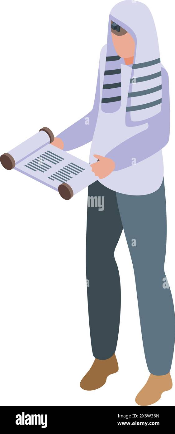 Illustration of a contemporary woman dressed in a hijab, reading a ...