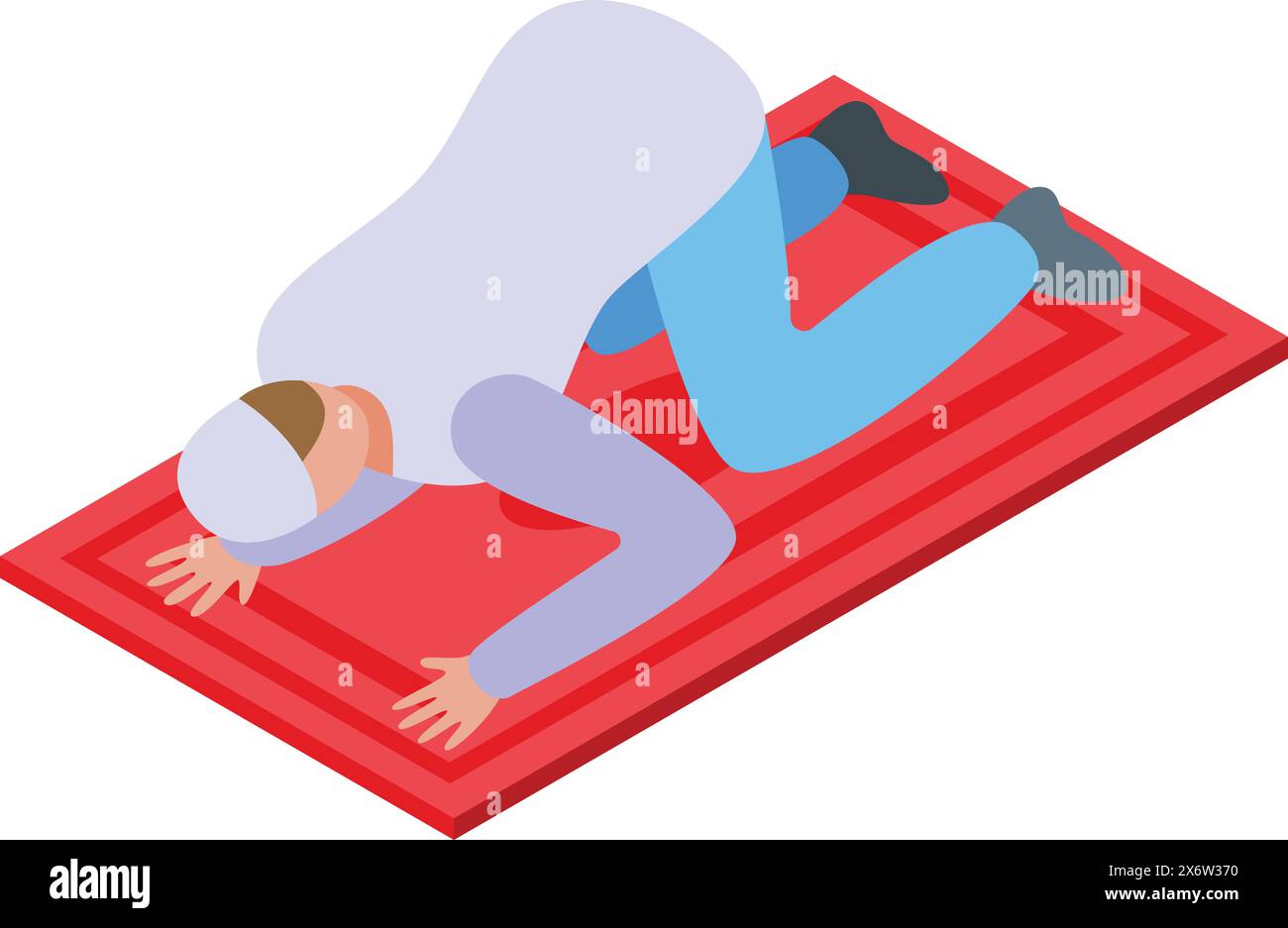 Isometric yoga practice illustration for wellness and fitness with ...