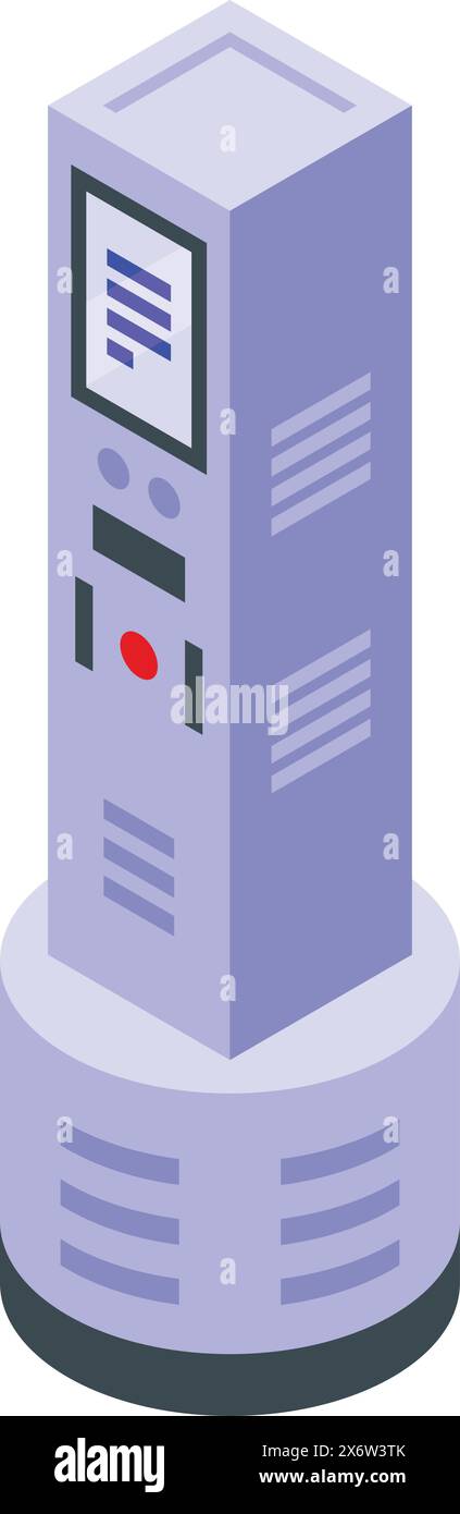 Detailed isometric server rack illustration with modern technology ...