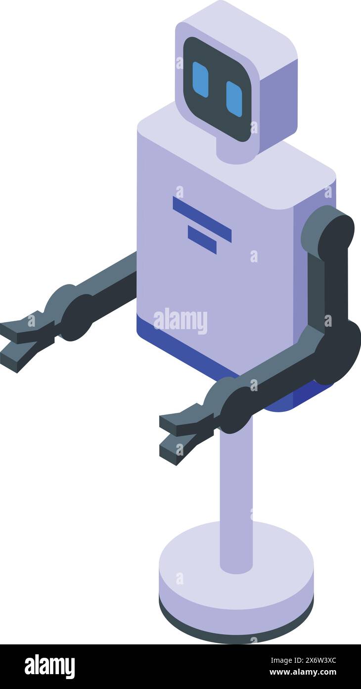 Futuristic isometric robot illustration in 3d technology with ...