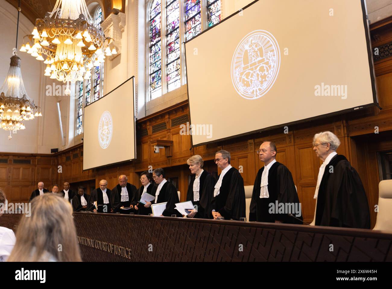 The Hague, Netherlands. 16th May, 2024. Judges attend a hearing of the ...