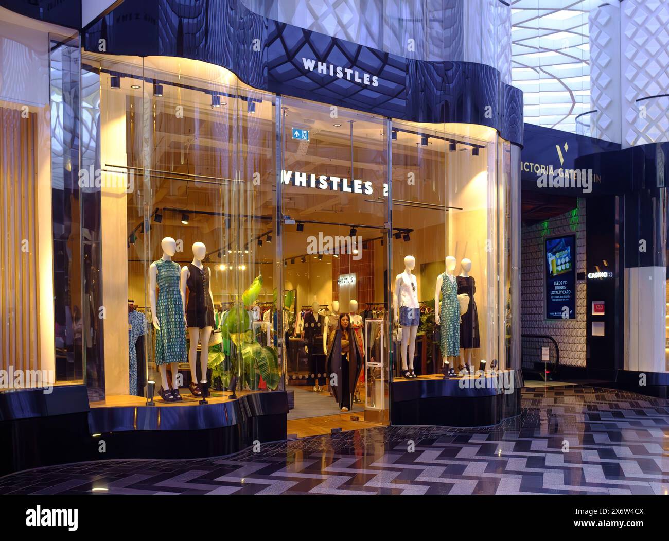 Victoria Quarter (arcade), Leeds City Centre, West Yorkshire. Whistles ...