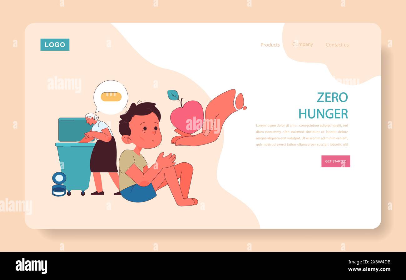 Zero Hunger web or landing. Addressing food insecurity and nourishment needs. Global target for ...