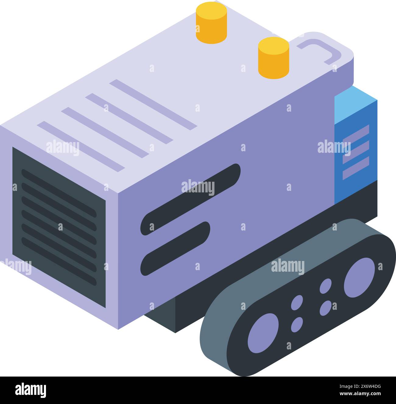 Digital artwork of a modern, portable power generator in isometric view ...