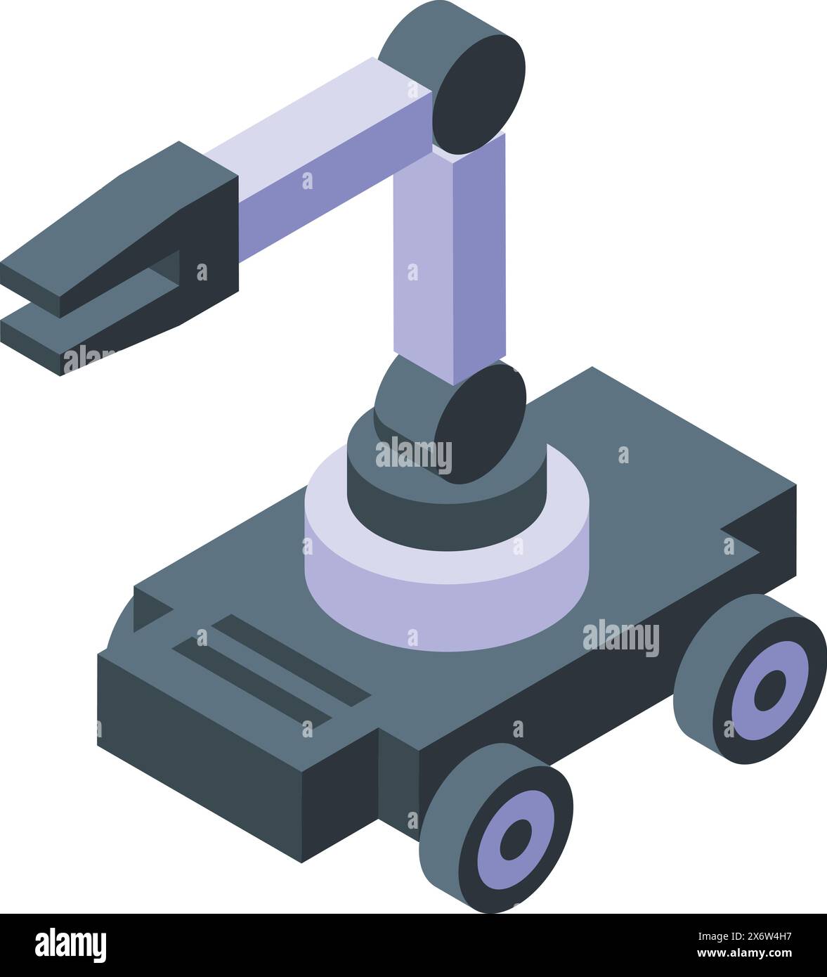 Digital illustration of a modern isometric robotic arm used in ...