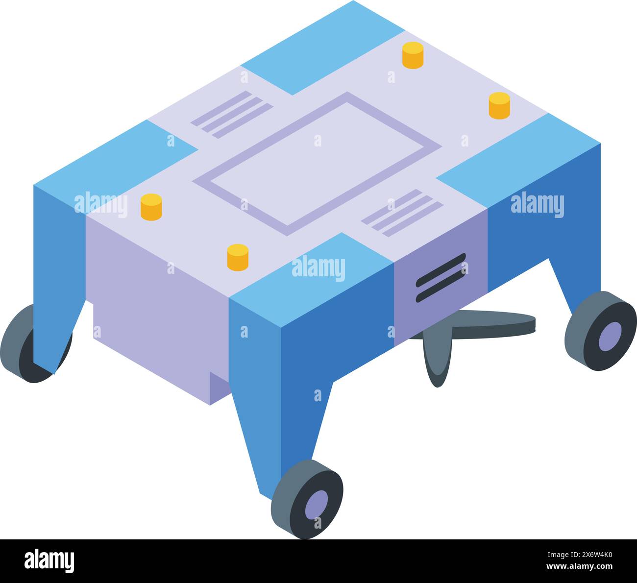 3d isometric representation of an advanced robotic table with small ...
