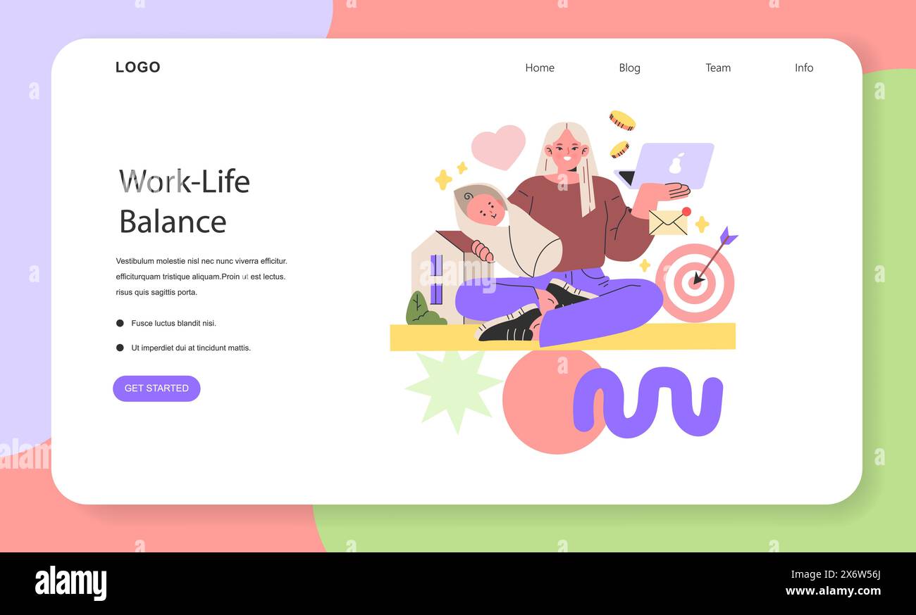 Work-Life Balance concept. A multitasking mom balances parenting and ...