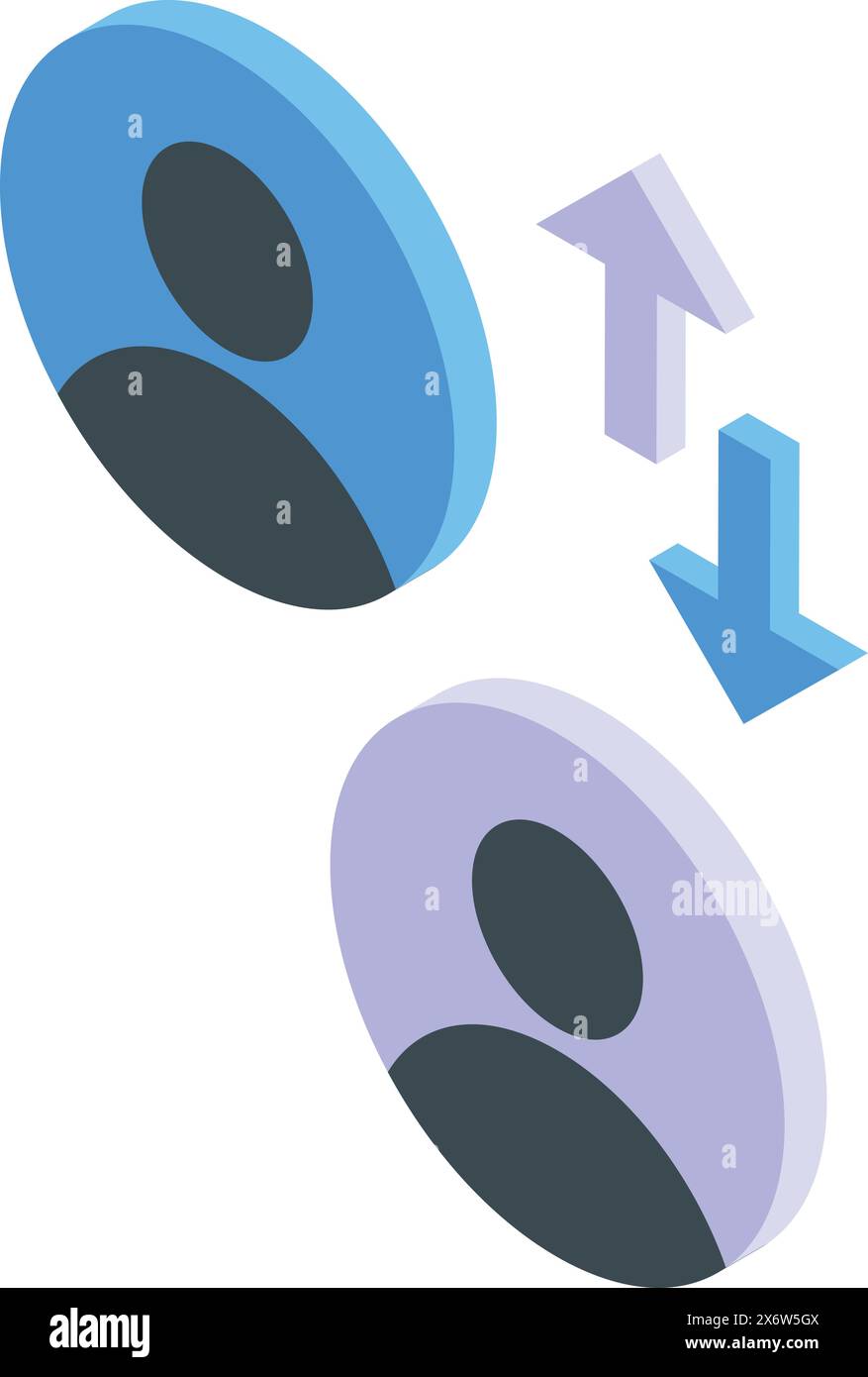 Isometric design of user profiles with upward and downward arrows ... Isometric design of user profiles with upward and downward arrows ...