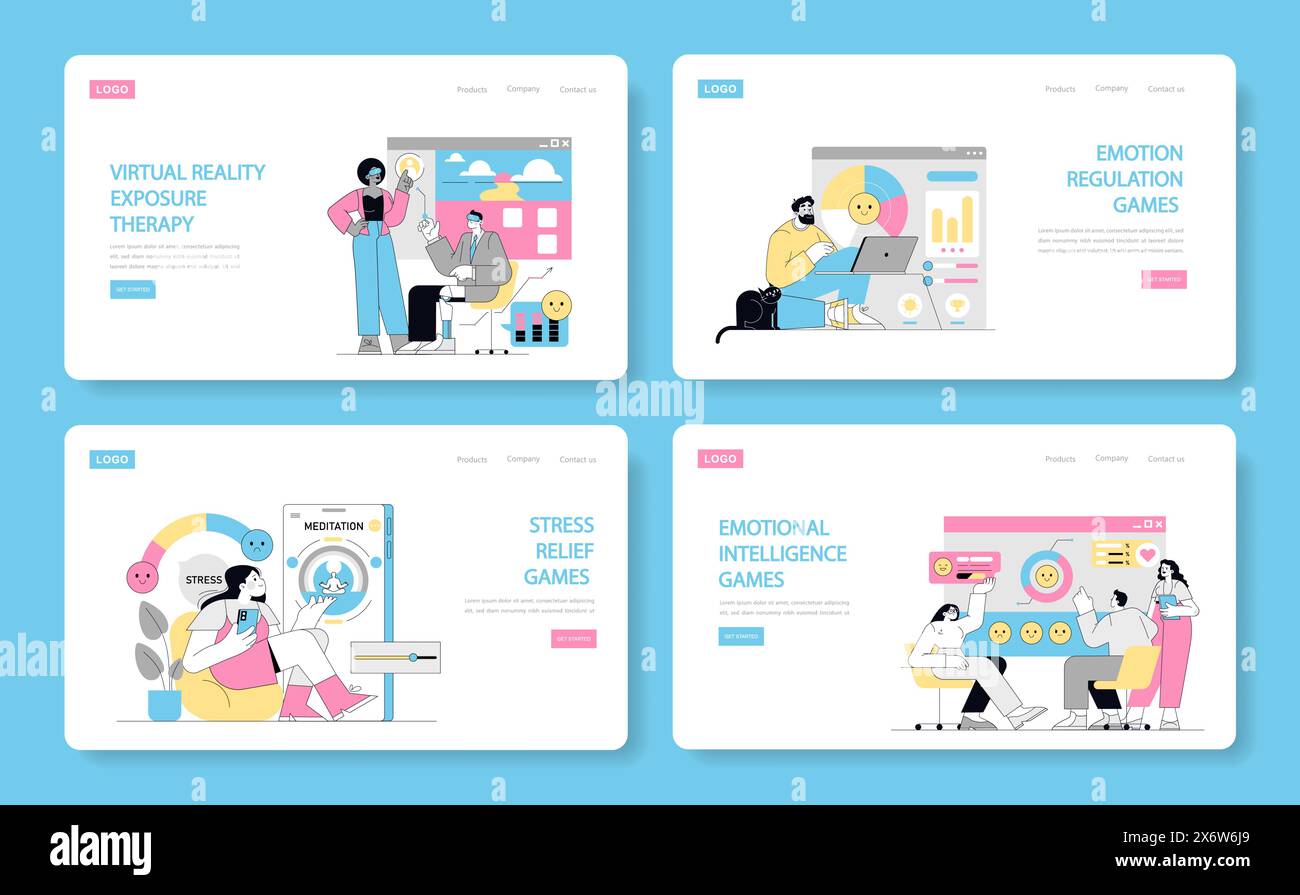 Gamification in Psychotherapy set. Interactive digital solutions for ...