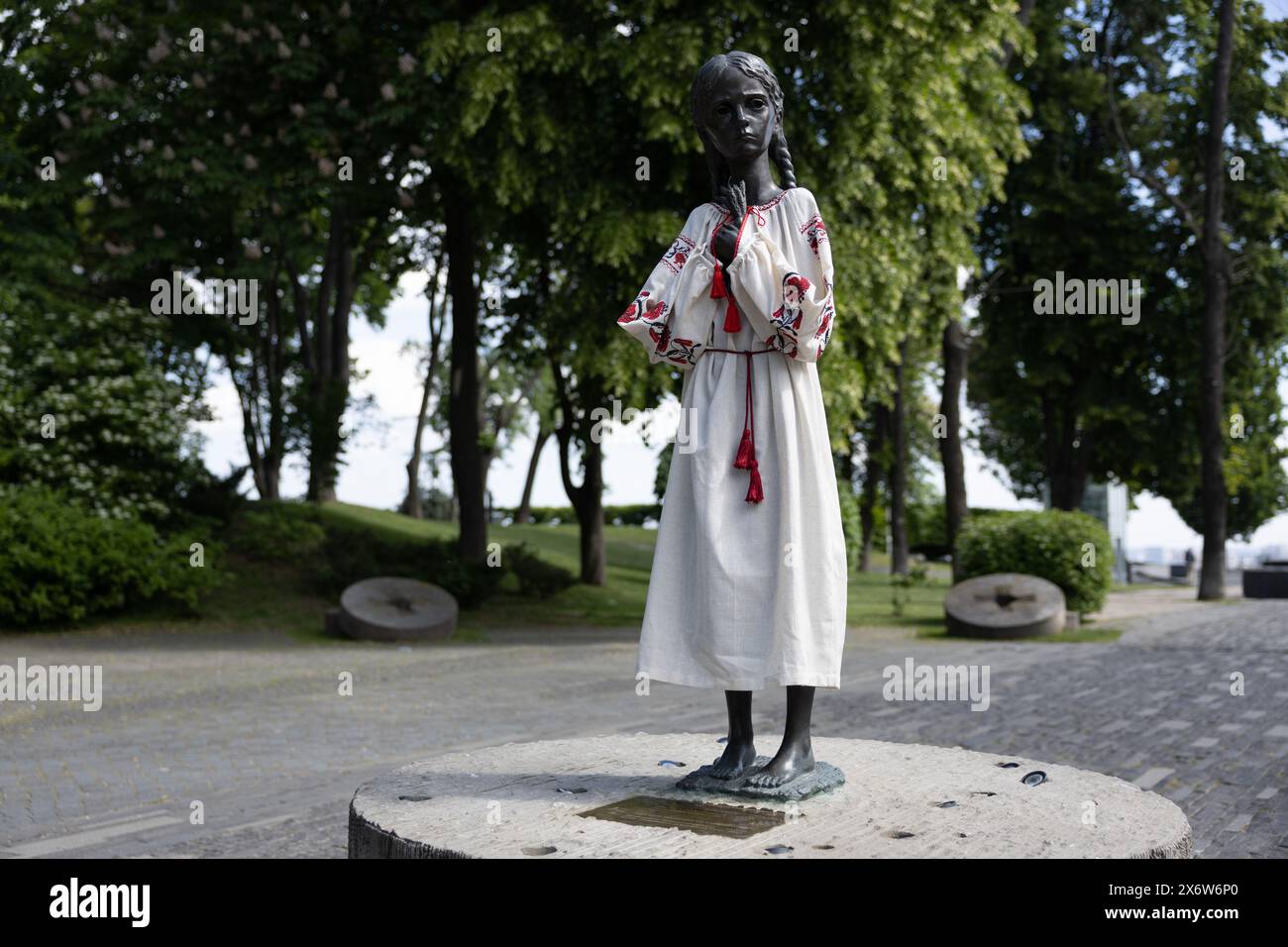 A statue which symbolizes the victims of the Holodomor (famine) also ...