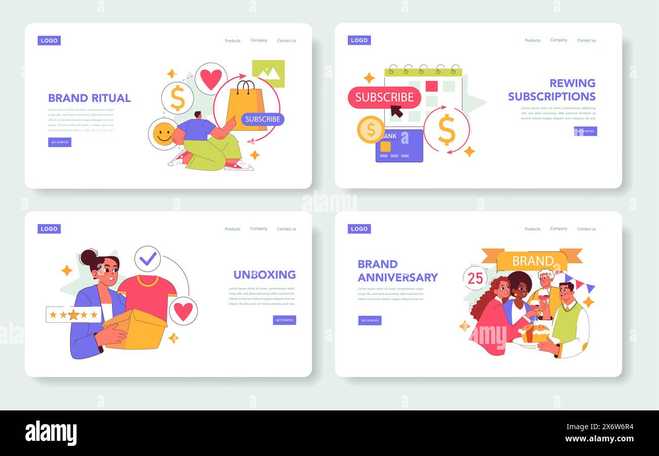 Brand Ritual set. Customer loyalty and subscription moments. Product ...
