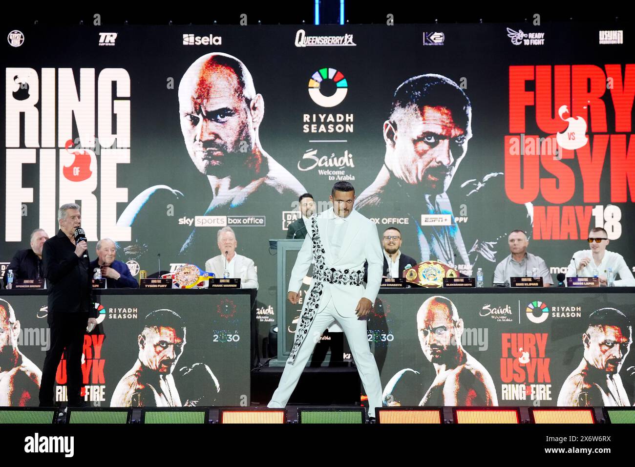 Oleksandr Usyk during a press conference at BLVD City Music World ...