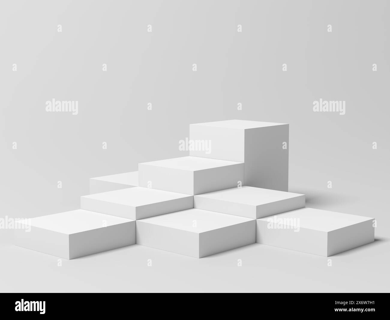 Product display. Display plinths. Stand. White color. 3d illustration ...