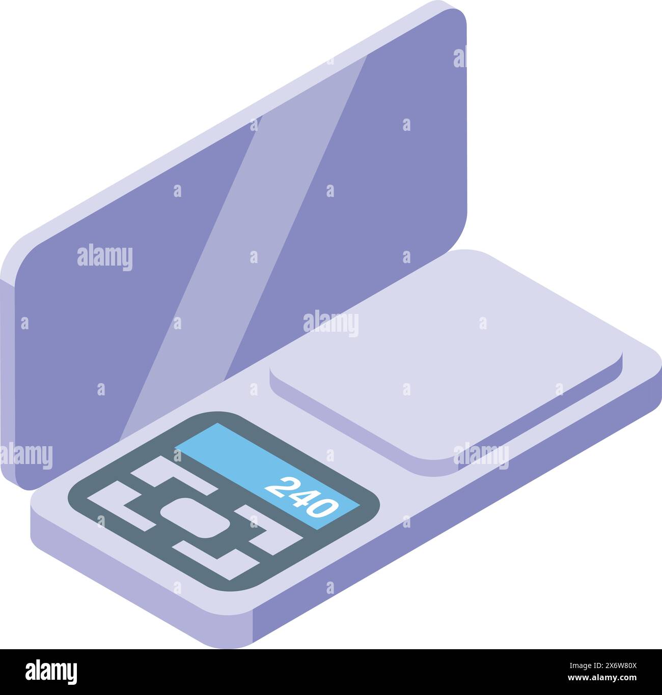 Vector illustration of a modern, isometric digital kitchen scale ...