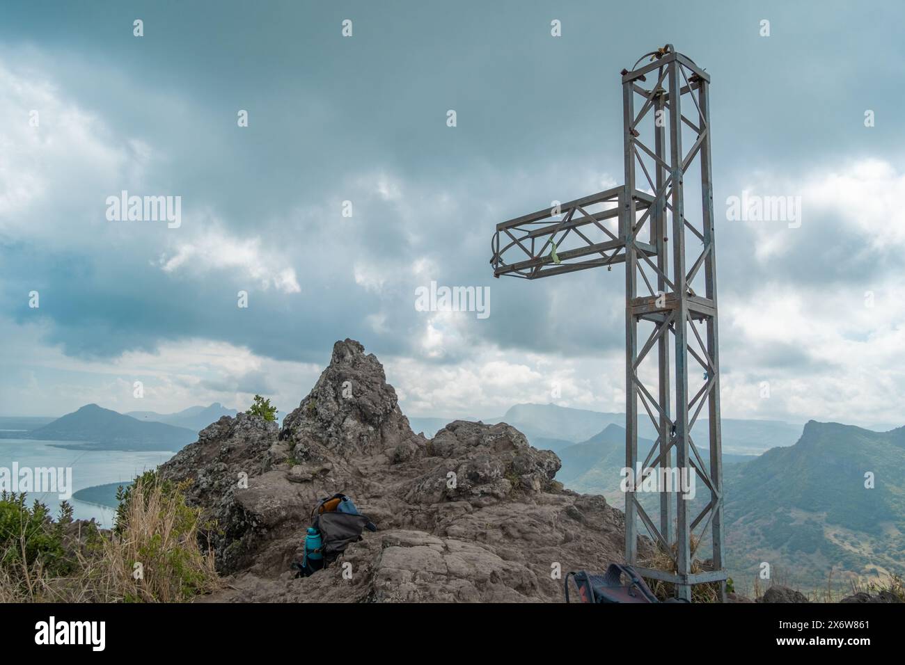 Top of the Le Morne Brabant Hike - the highest point of Mauritius Stock ...