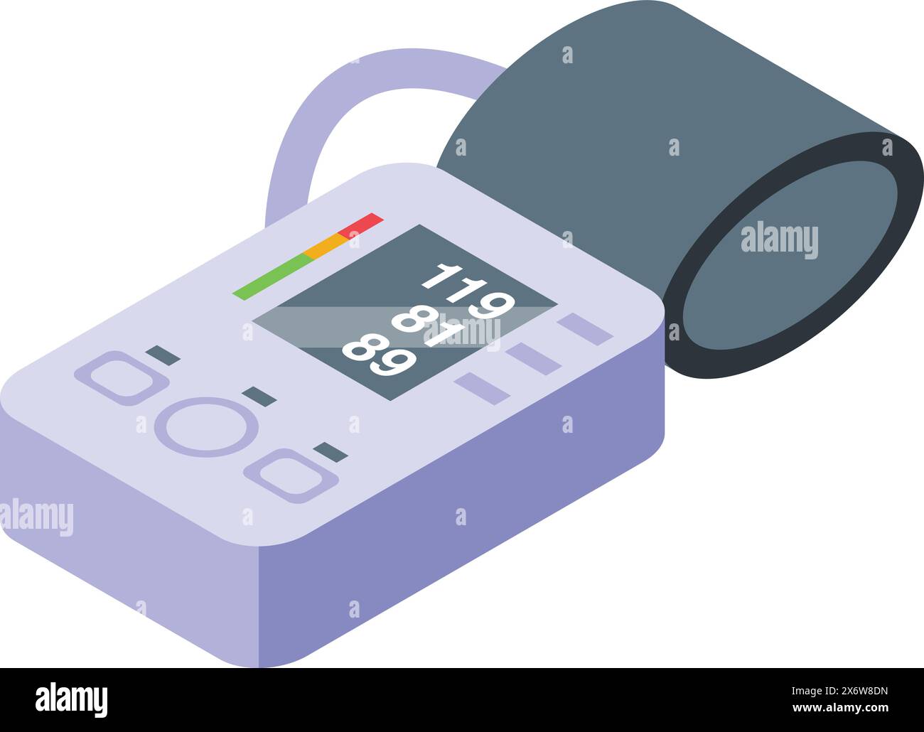 Isometric vector illustration of a modern digital blood pressure ...