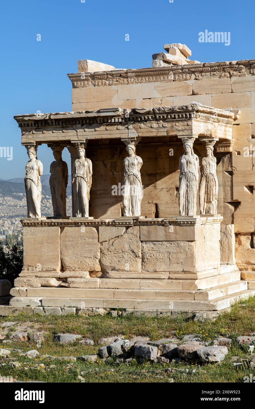 "Porch of the Maidens" (Caryatids), Erechtheion temple on the north ...
