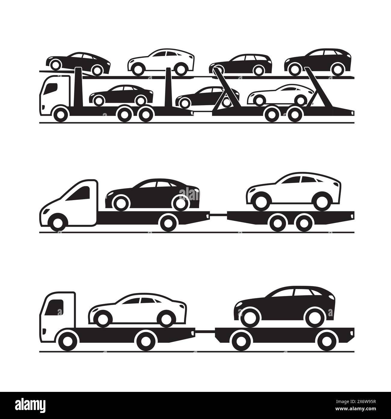 Car transporter truck Stock Vector Images - Alamy