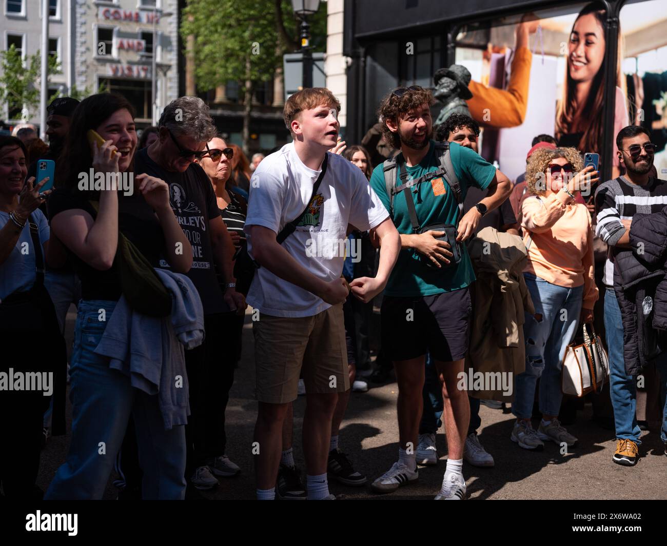 Dubliners gather around the Dublin Portal, a sculpture installed in ...