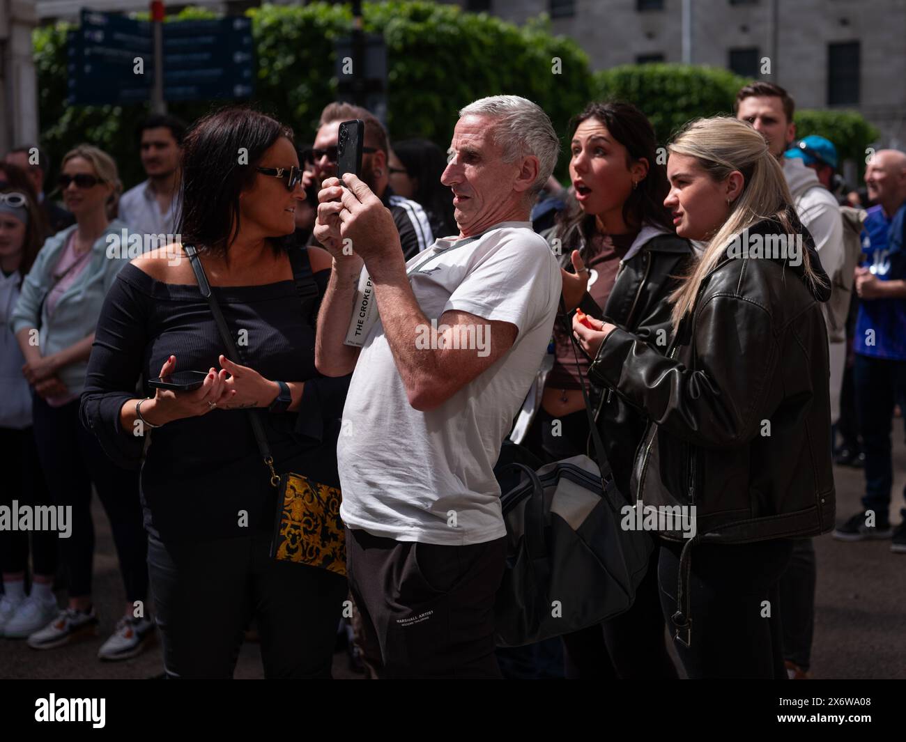 Dubliners gather around the Dublin Portal, a sculpture installed in ...