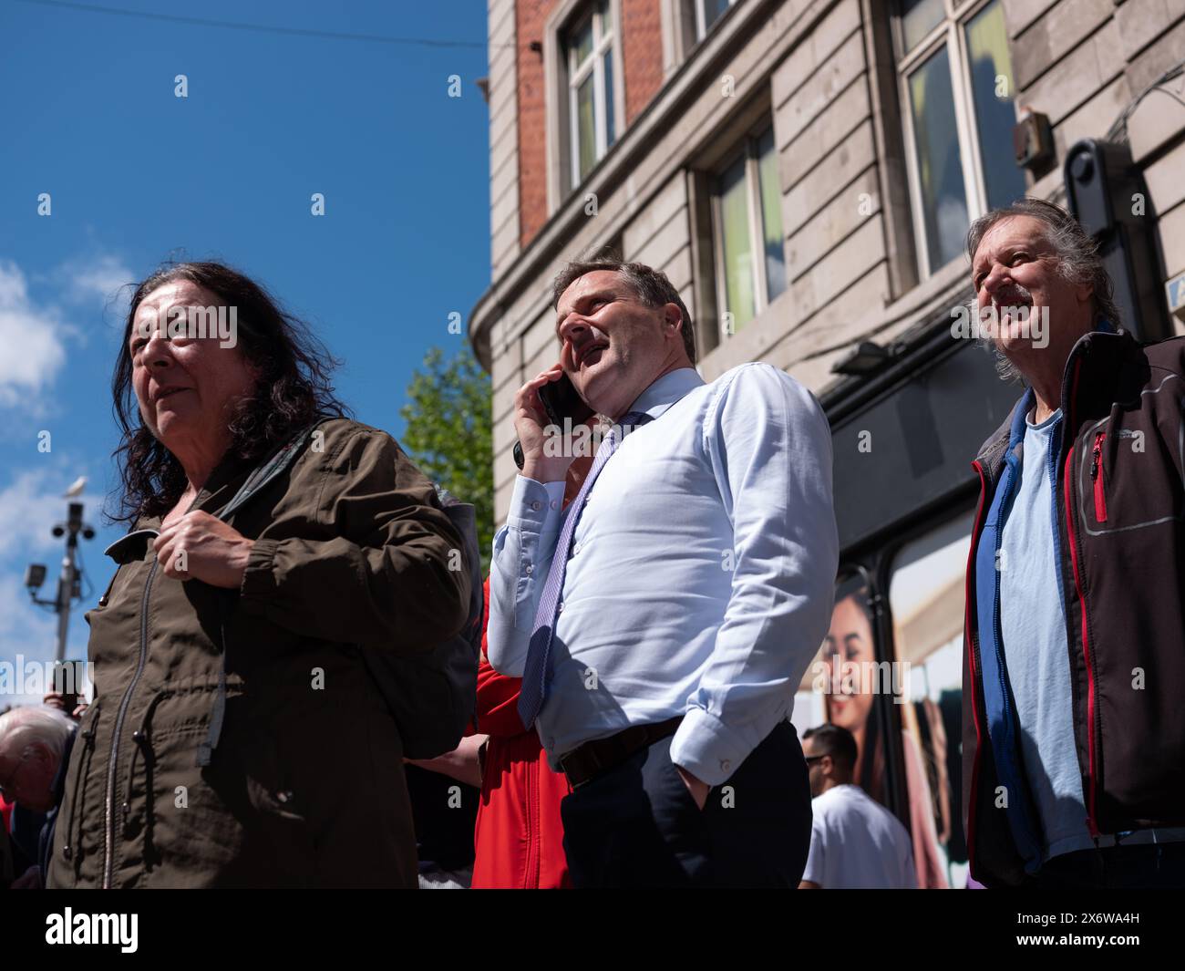 Dubliners gather around the Dublin Portal, a sculpture installed in ...
