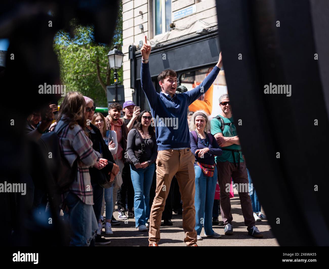 Dubliners gather around the Dublin Portal, a sculpture installed in ...
