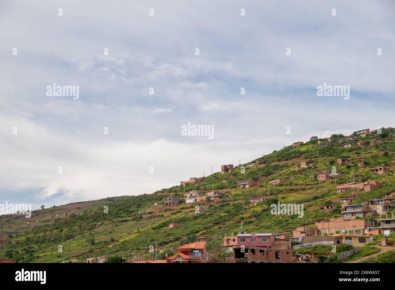 houses built on a hill, hillside settlements, urban development in ...