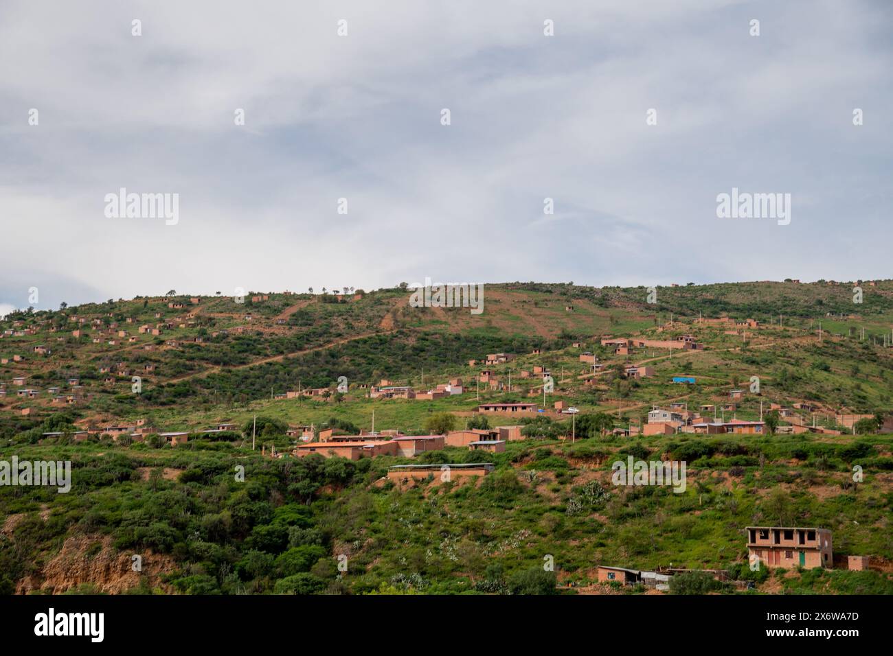 houses built on a hill, hillside settlements, urban development in ...