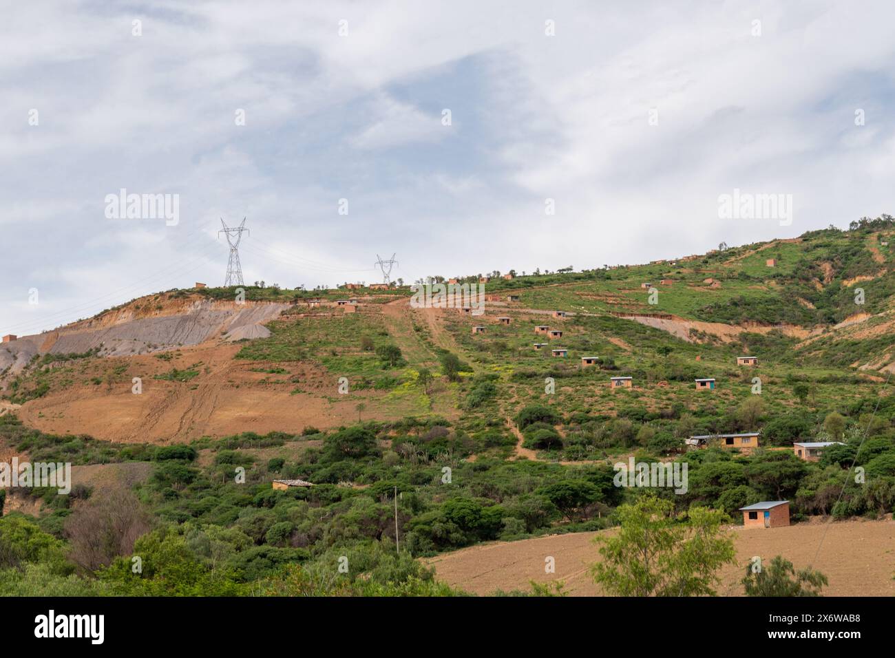 houses built on a hill, hillside settlements, urban development in ...