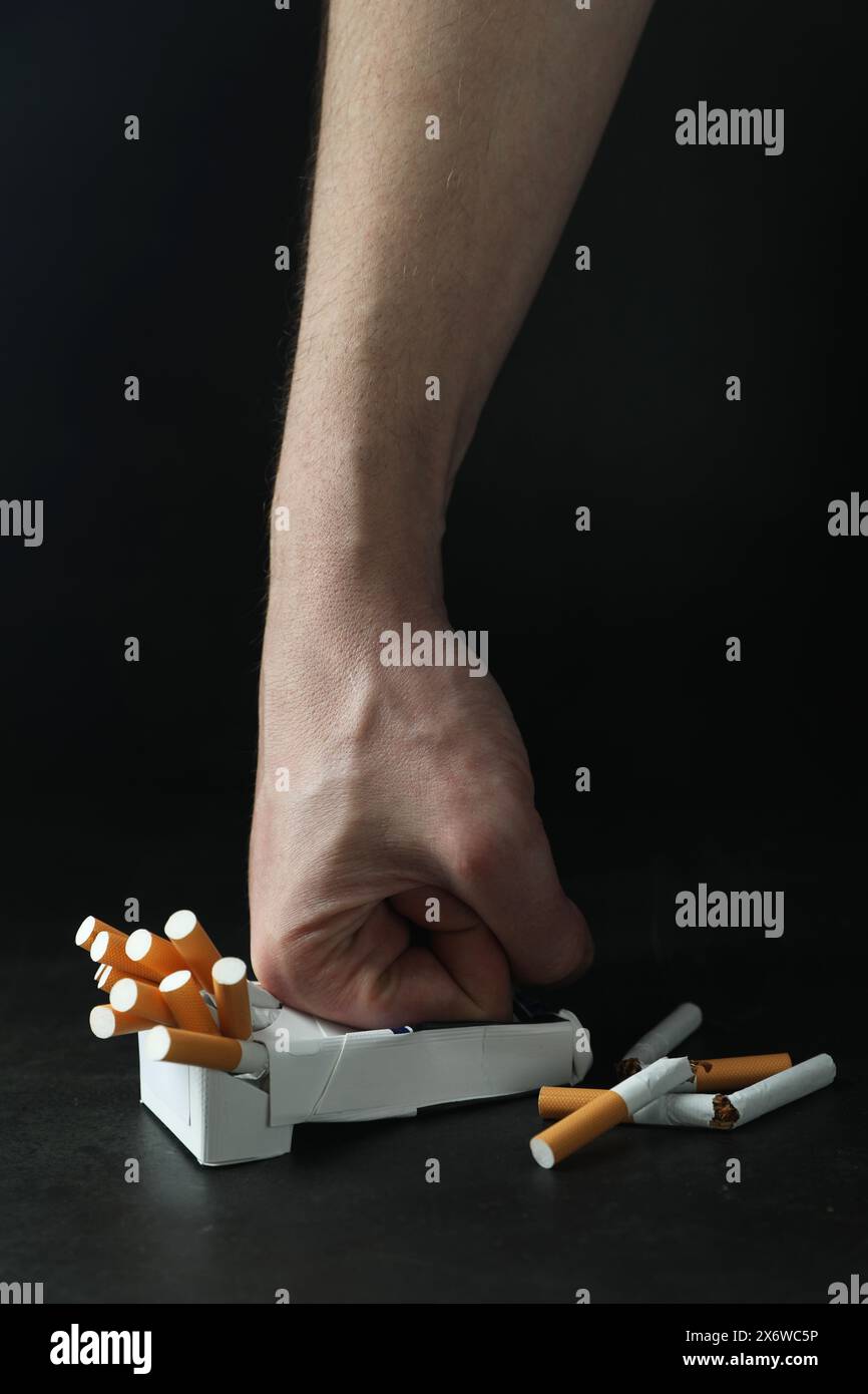 Pack cigarettes on dark hi-res stock photography and images - Alamy