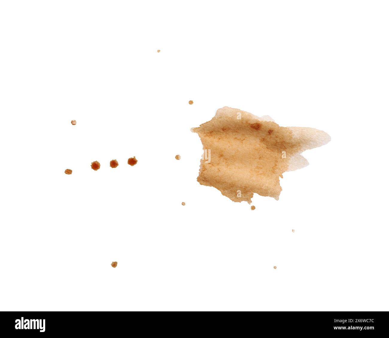Dried coffee stain isolated on white, top view Stock Photo - Alamy