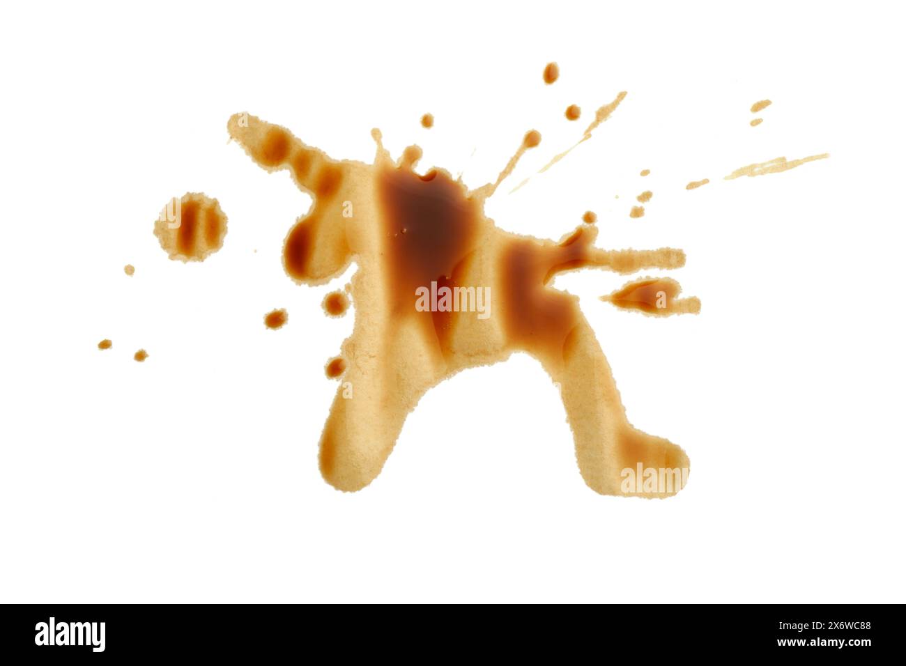 Dried coffee stain isolated on white, top view Stock Photo - Alamy