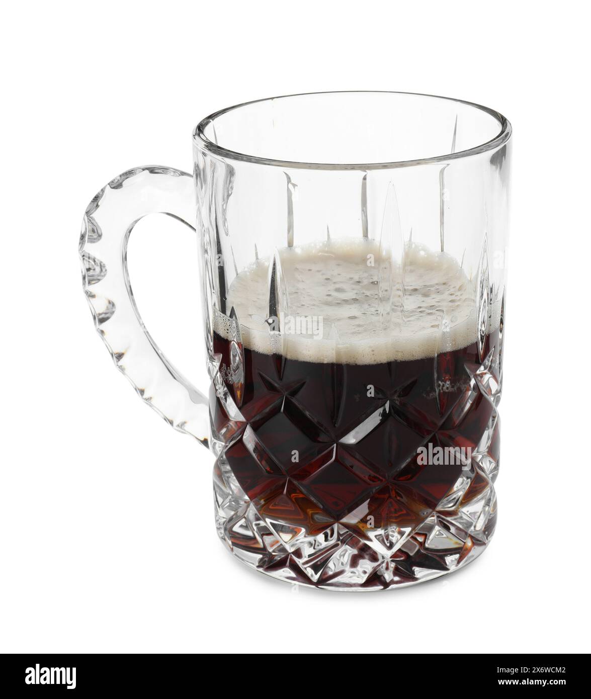 Half full mug of beer isolated on white Stock Photo - Alamy