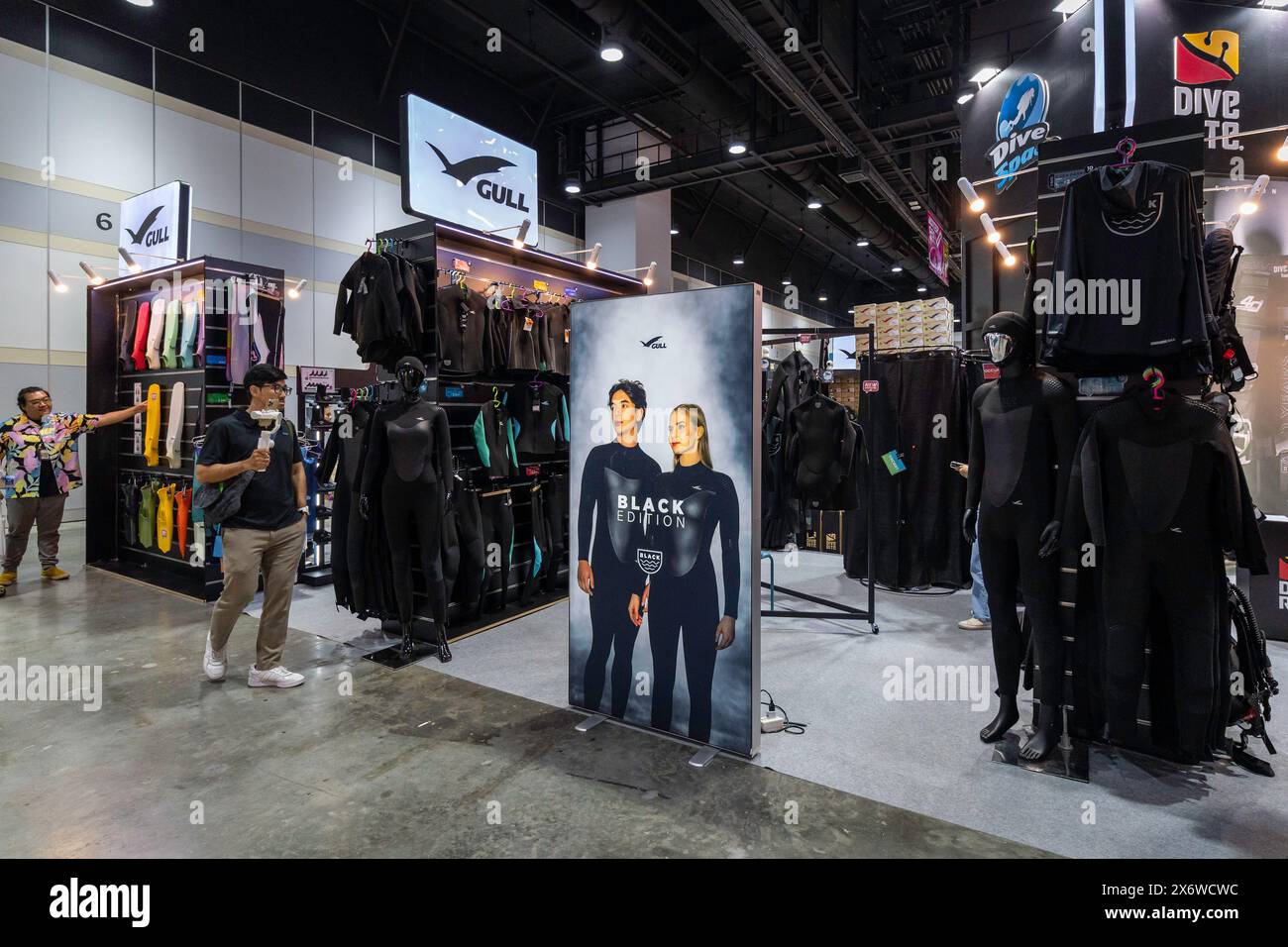 The booth of Gull, with diving equipment, at the Queen Sirikit National ...