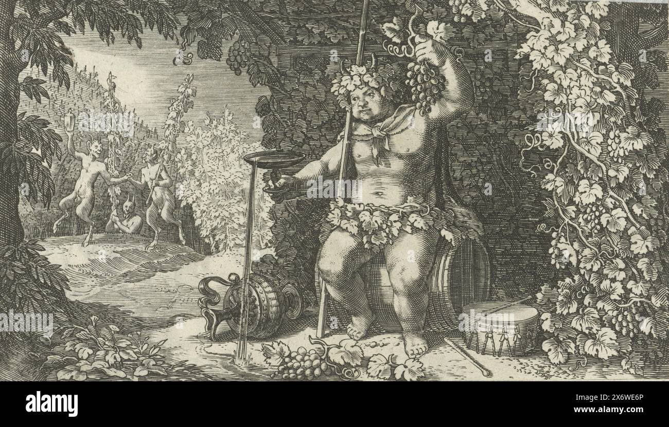 Bacchus as the god of wine, Bacchus as the god of wine, surrounded by ...